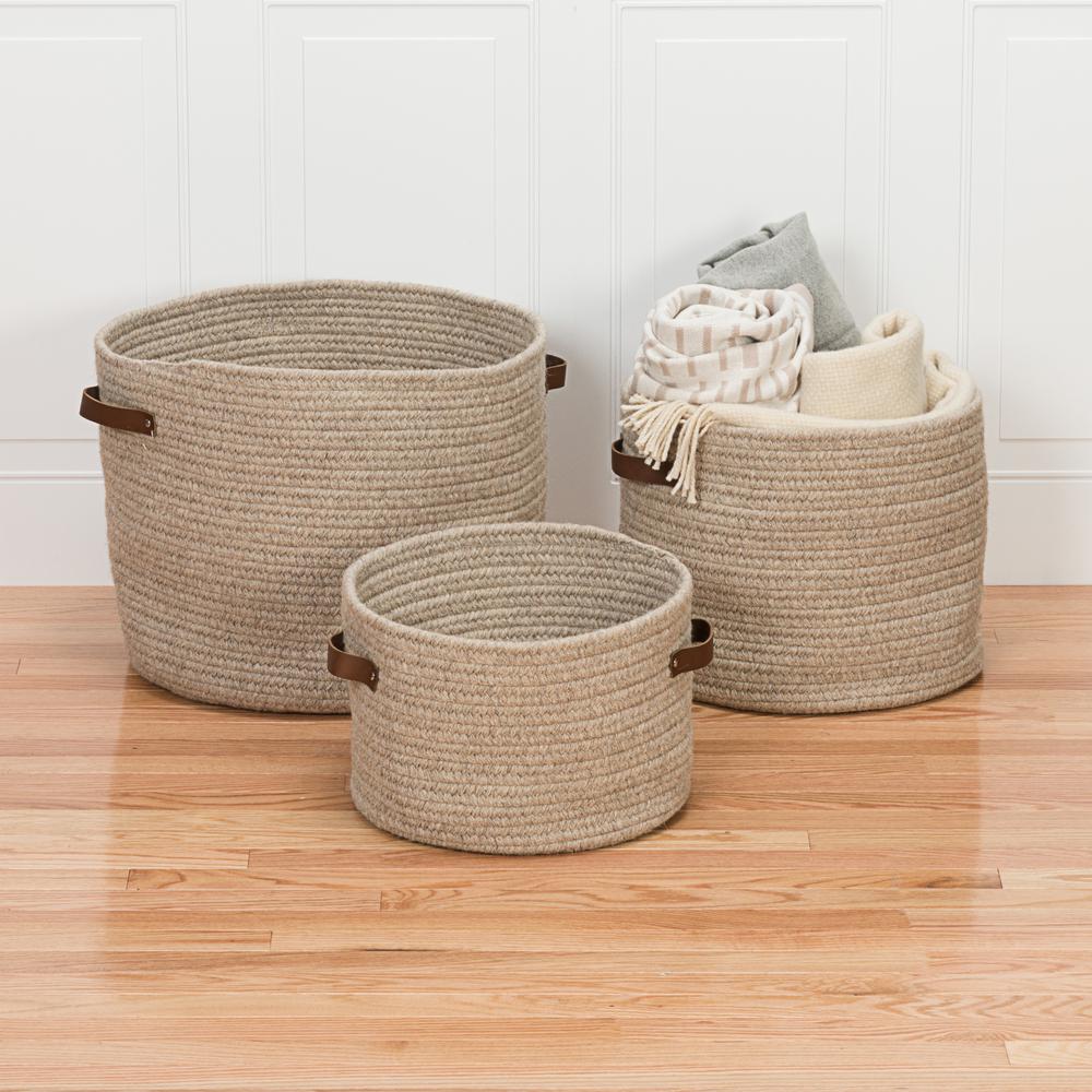 Colonial Mills Monaco 14 in. x 14 in. x 10 in. Beige Round Natural Wool ...