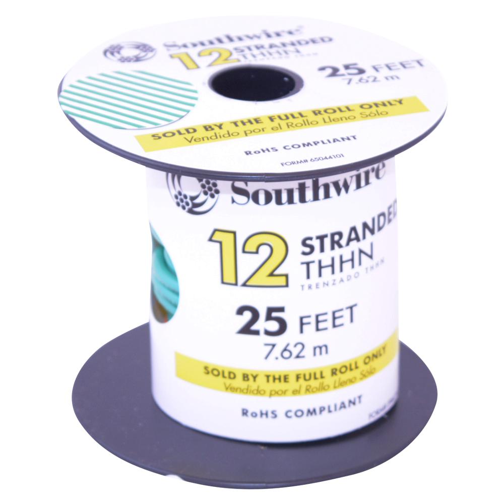 Southwire 25 ft. 12 Green Stranded CU THHN Wire-22968285 - The Home Depot