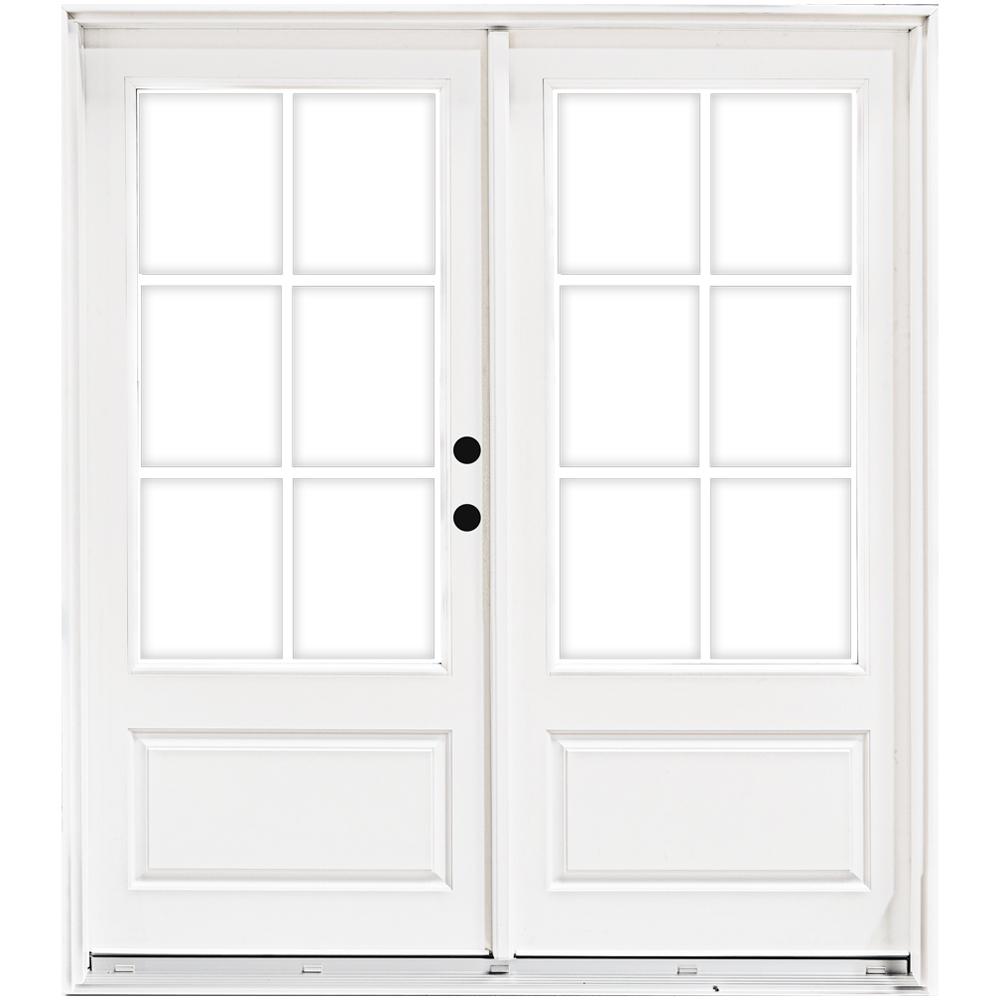 MP Doors 72 in. x 80 in. Fiberglass Smooth White Left-Hand Inswing ...