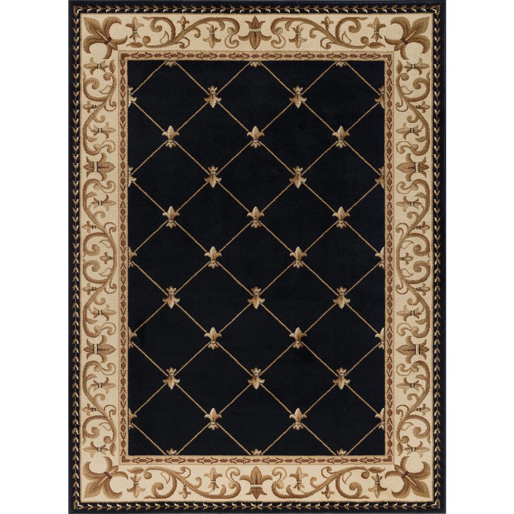 Tayse Rugs Sensation Black 8 ft. x 10 ft. Traditional Area Rug-SNS4883 ...