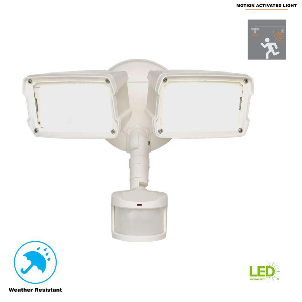 Defiant 180-Degree White Motion Activated Sensor Outdoor Integrated LED ...