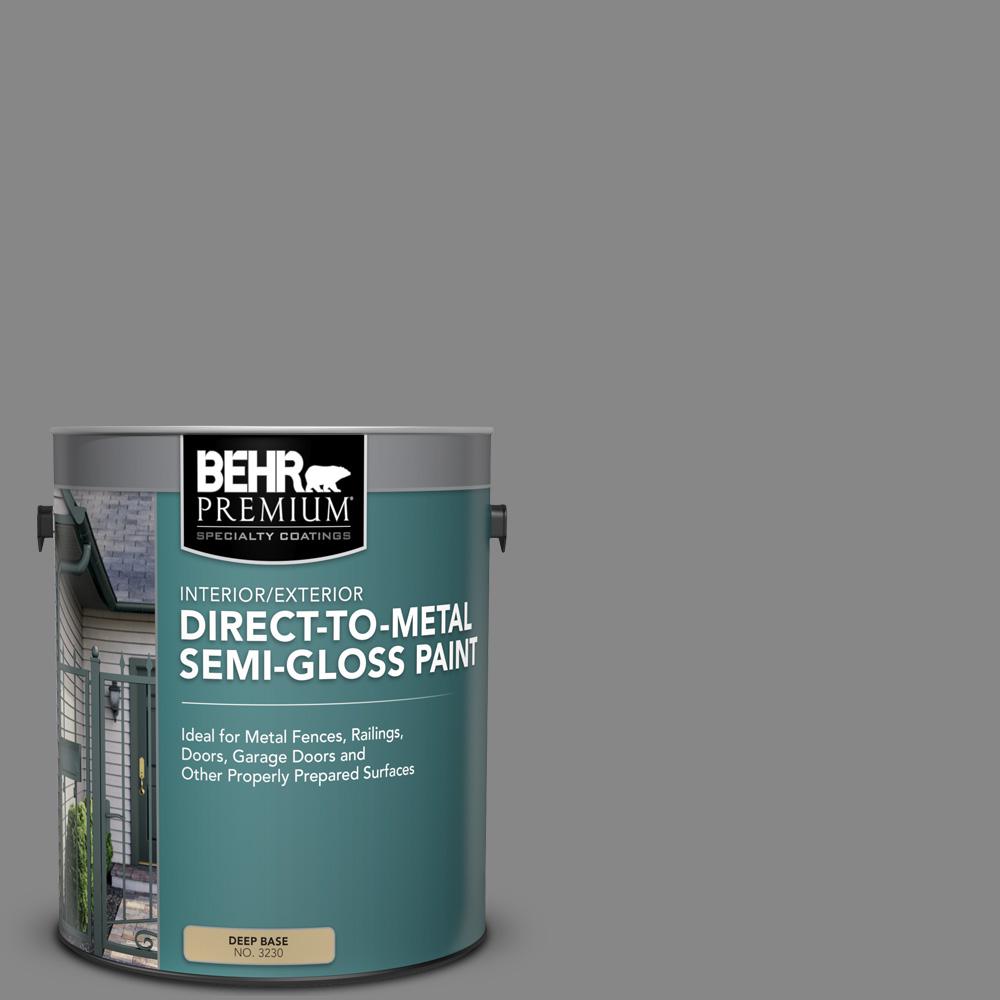 BEHR PREMIUM 1 gal. #PPU26-04 Falcon Gray Semi-Gloss Direct to Metal ...