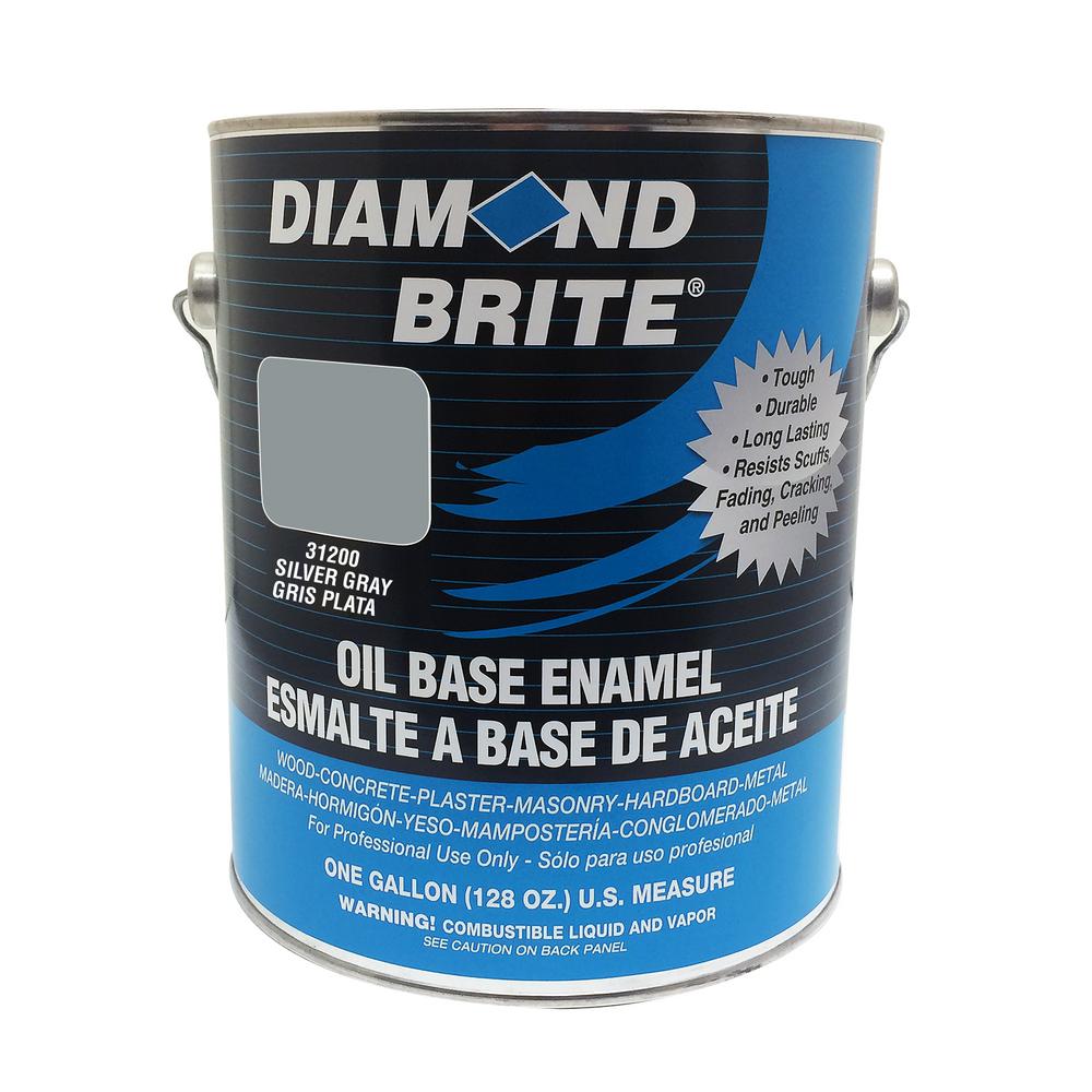 Diamond Brite Paint 1 gal. Silver Gray Oil Base Enamel Interior ...