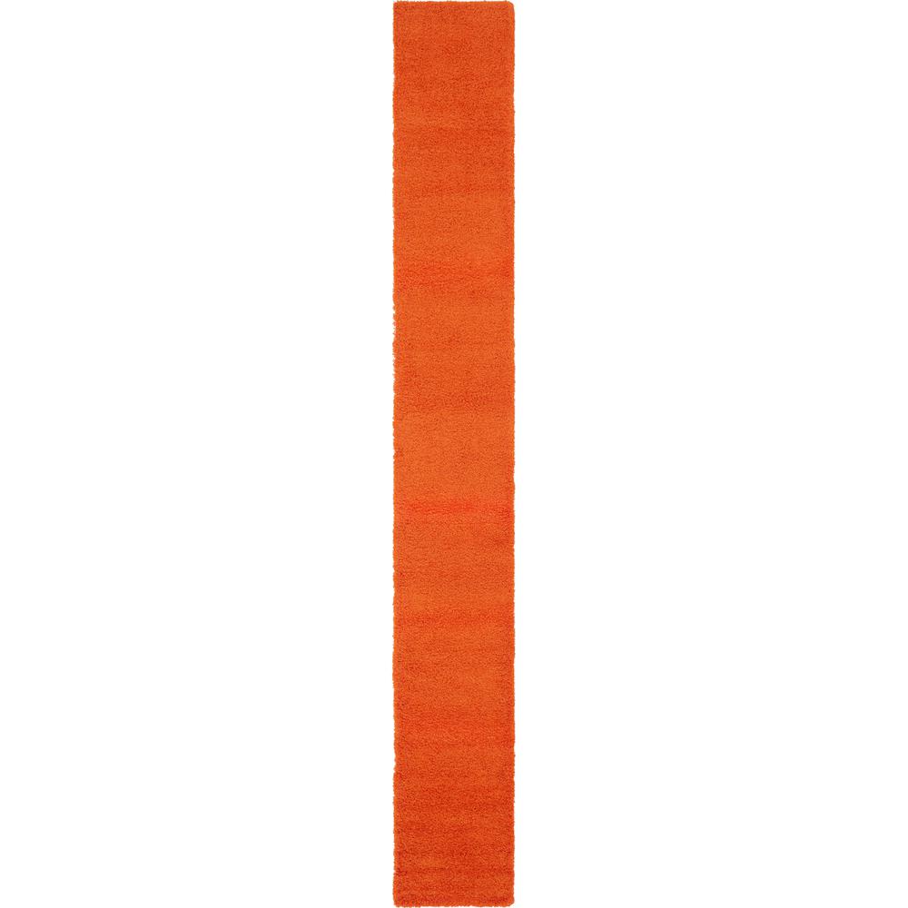 Unique Loom Solid Shag Tiger Orange 19 ft. Runner Rug-3140797 - The ...