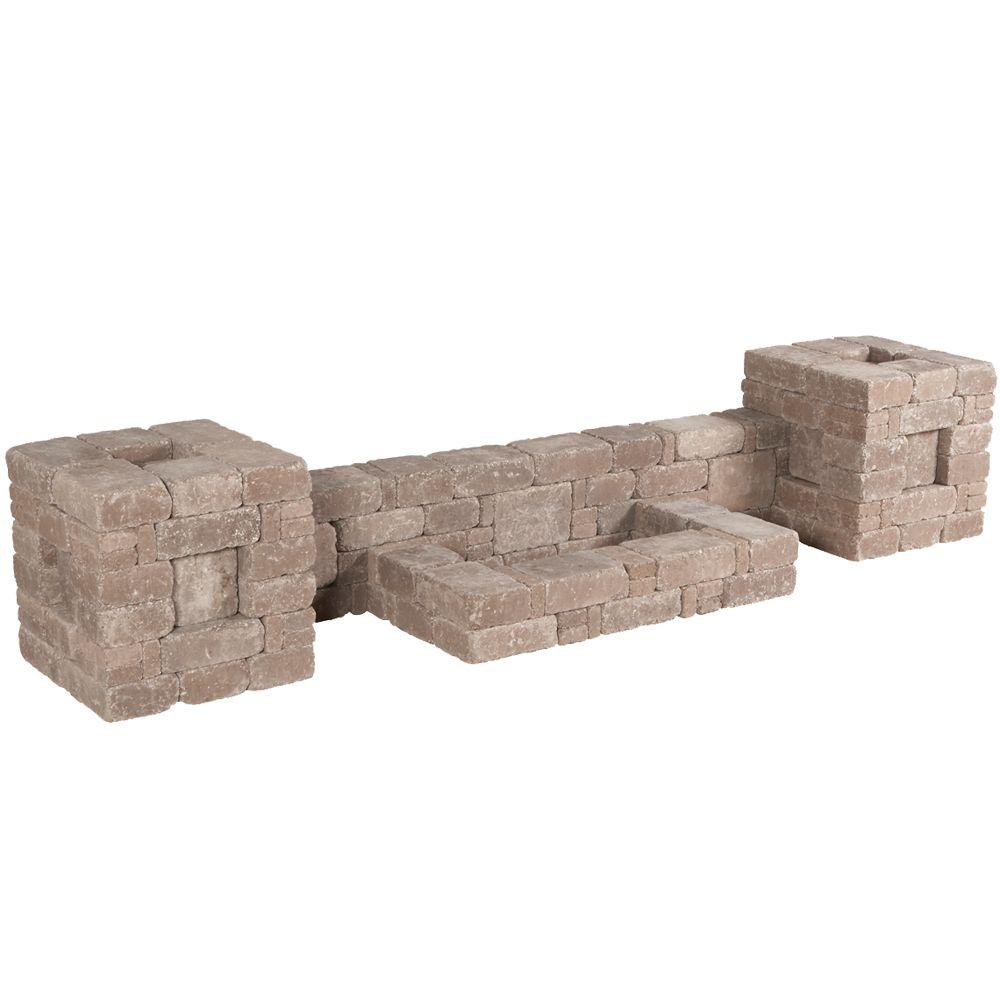 Pavestone RumbleStone 112 in. x 21 in. x 24.5 in. Column/Wall Kit in ...