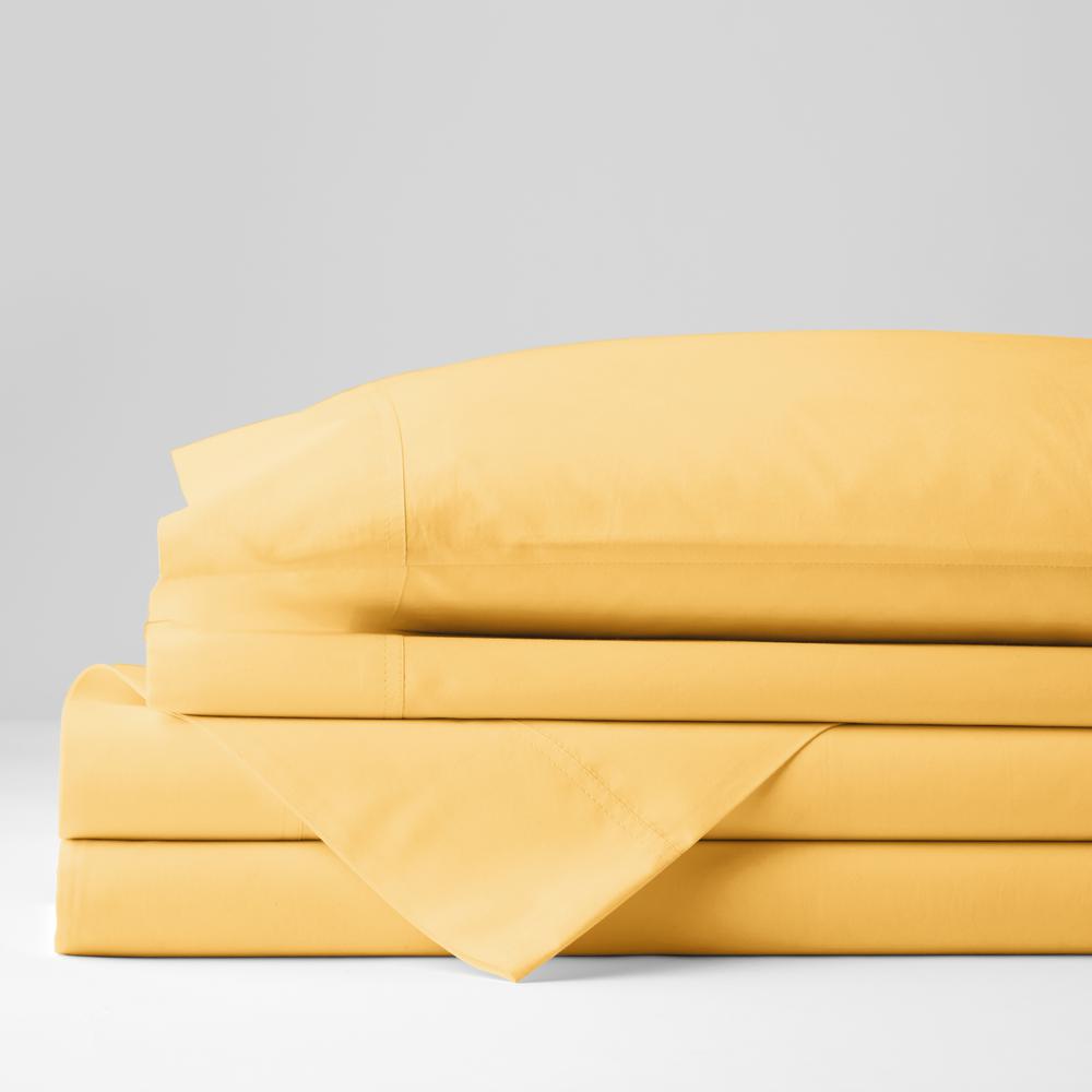 The Company Store Classic 3-Piece Sunset Gold Solid 210-Thread Count ...