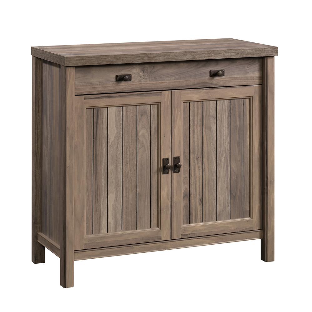 SAUDER Costa Washed Walnut Accent Cabinet with Slat Panel Doors-428192 ...