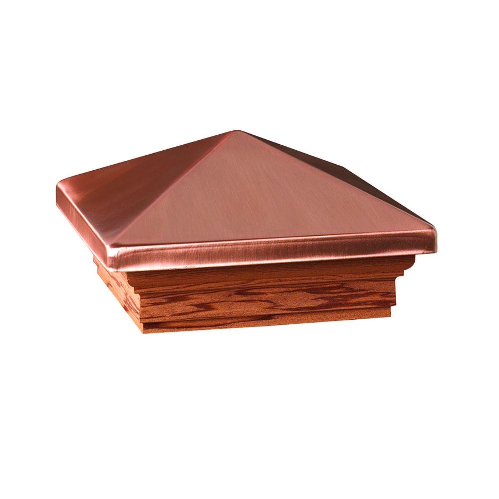 Verona 4 In X 4 In Cedar And Copper Post Cap 108125 The Home Depot