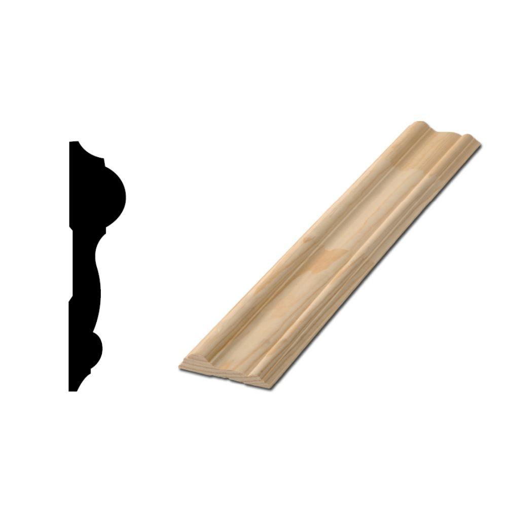 Woodgrain Millwork WG 297 - 5/8 in. x 3 in. Solid Pine Chair Rail ...