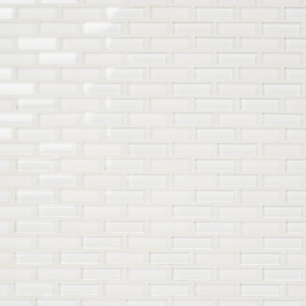 Ivy Hill Tile Contempo Bright White 12 in. x 12 in. x 8 mm Glass Mosaic ...