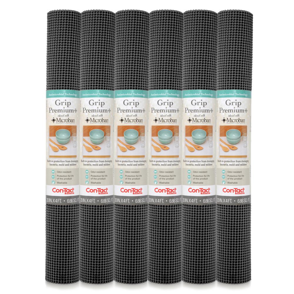 Con-Tact Grip Premium with Microban 20 in. x 4 ft. Graphite Non ...