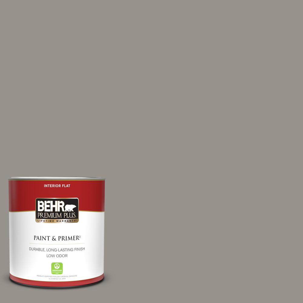 BEHR PREMIUM PLUS 1 qt. #PPU18-16 Elephant Skin Flat Low Odor Interior ...