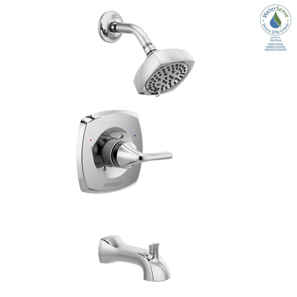 Peerless Parkwood 1-Handle Wall-Mount Tub and Shower Faucet Trim Kit in ...