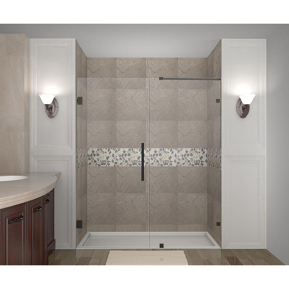 Aston Nautis 68 In X 72 In Completely Frameless Hinged Shower Door In