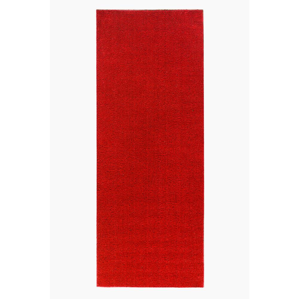 Ottomanson Evergreen 2 ft. x 5 ft. Red Artificial Grass Runner Rug ...