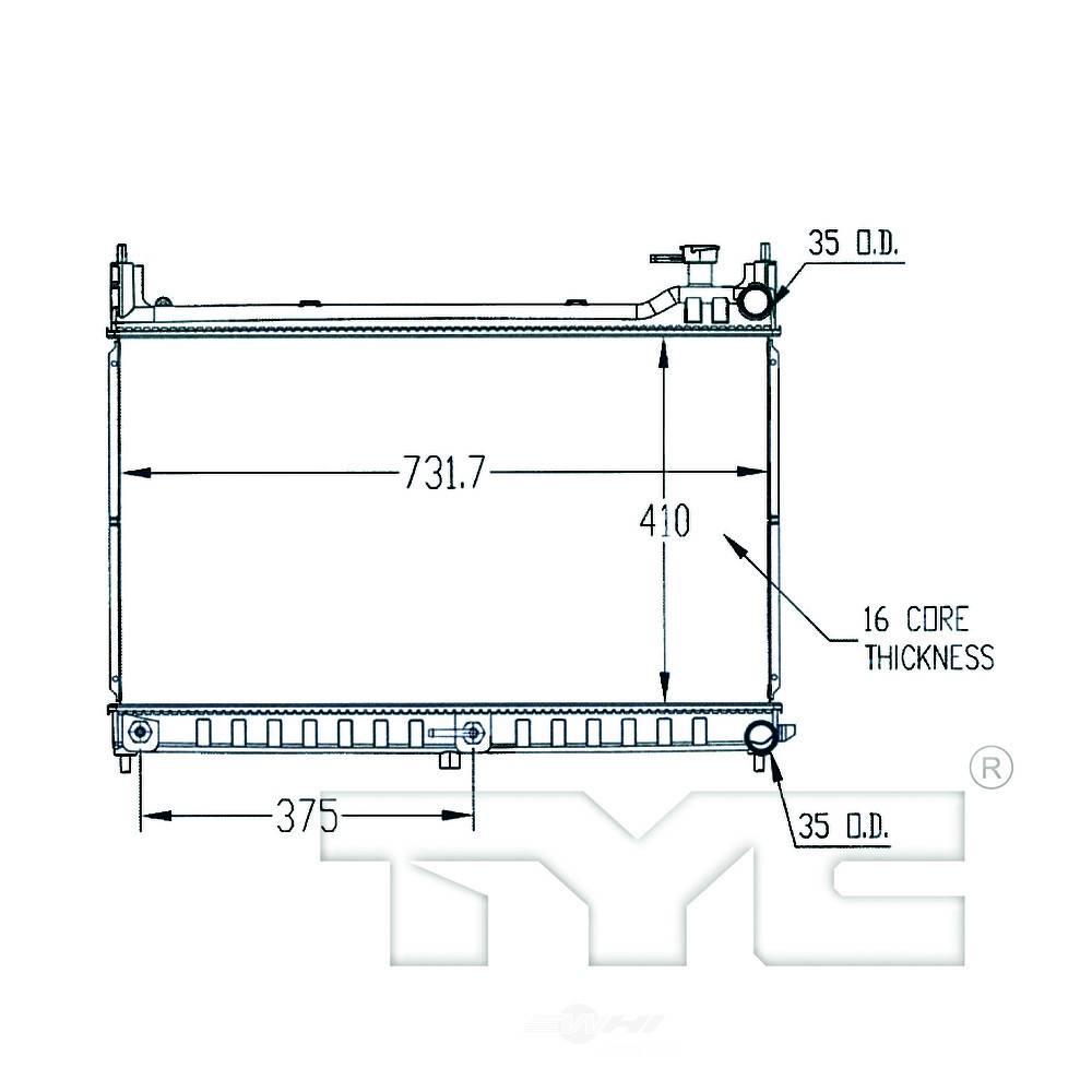 TYC Radiator 2015-2018 Nissan Murano-13532 - The Home Depot