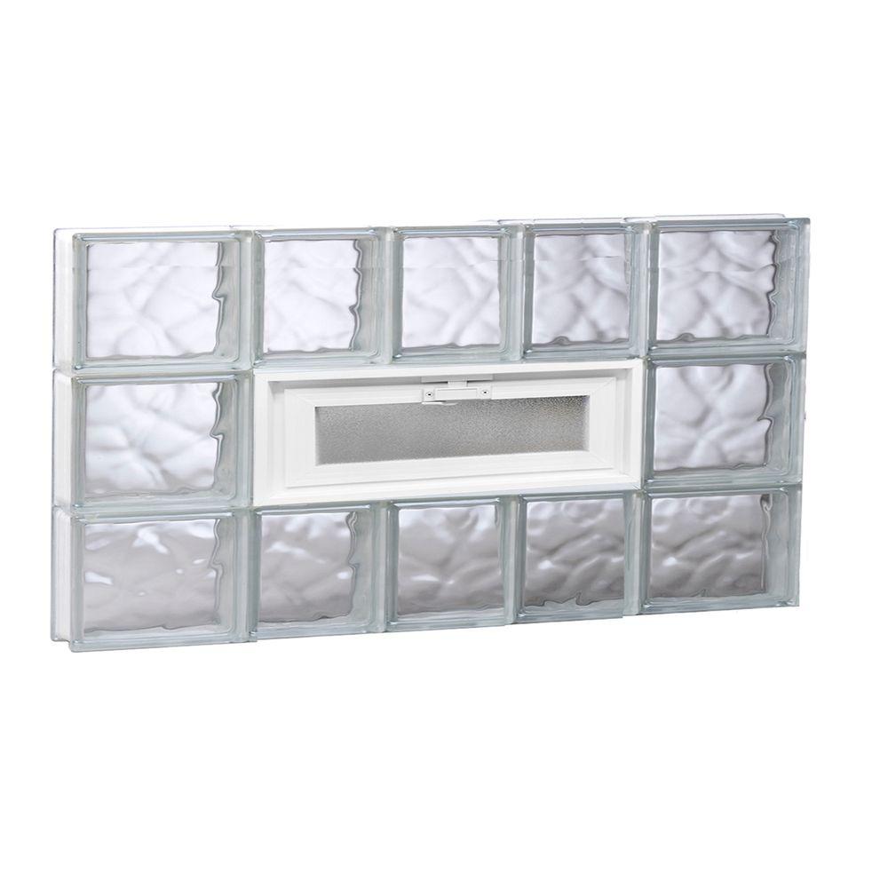 Clearly Secure 32.75 in. x 17.25 in. x 3.125 in. Frameless Wave Pattern ...
