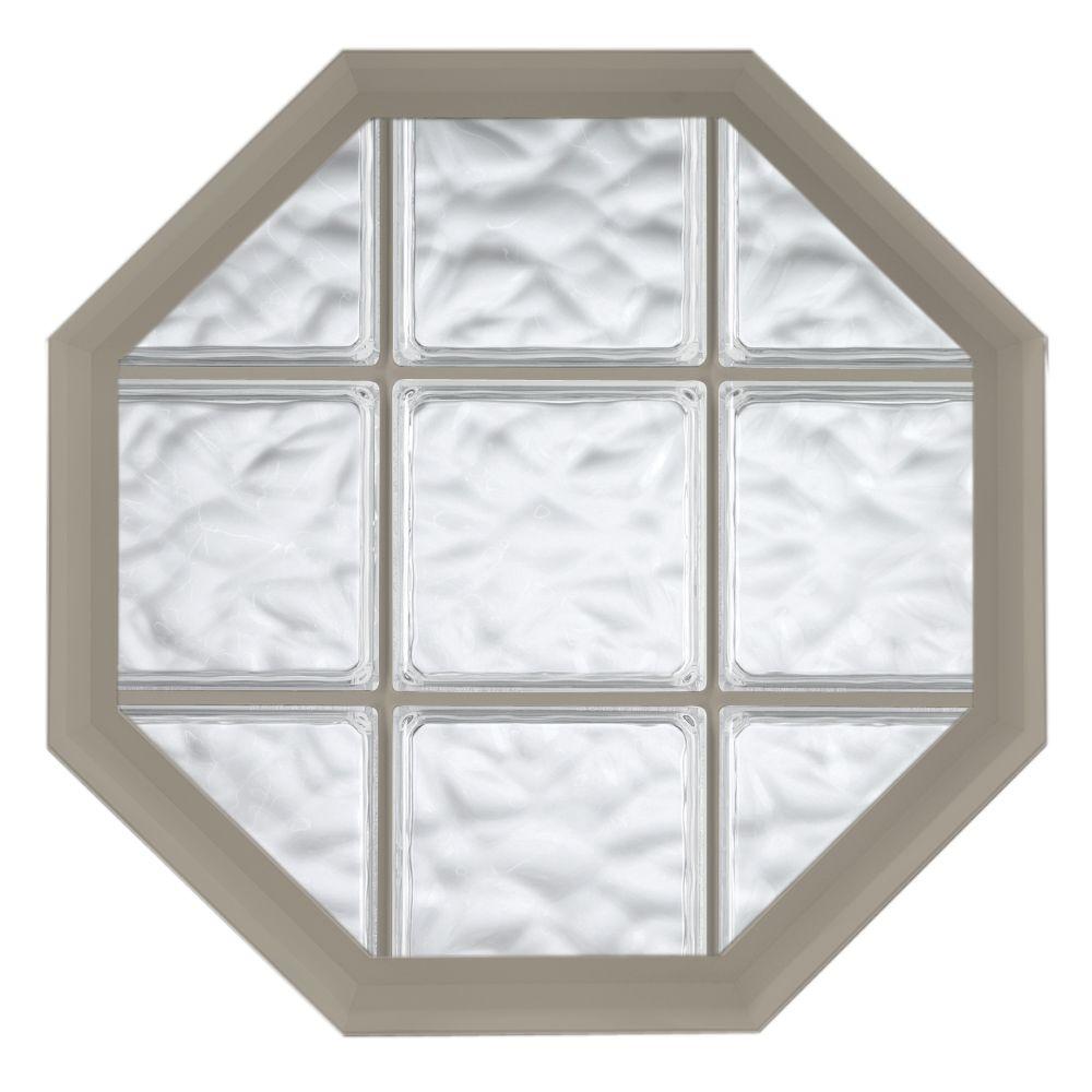 Hy-Lite 26 in. x 34 in. Acryilc Block Fixed Octagon Geometric Vinyl ...