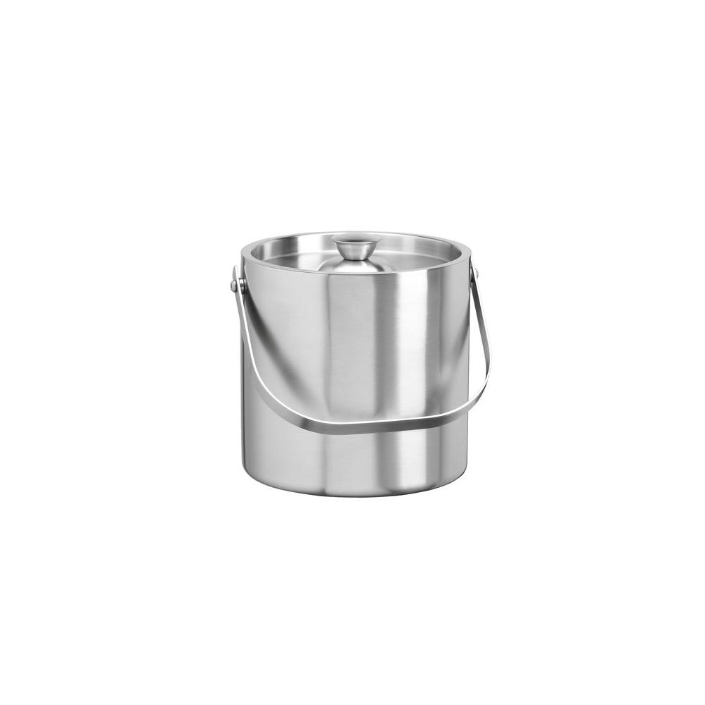 Kraftware 3 Qt. Insulated Ice Bucket in Brushed Stainless Steel-71407 ...