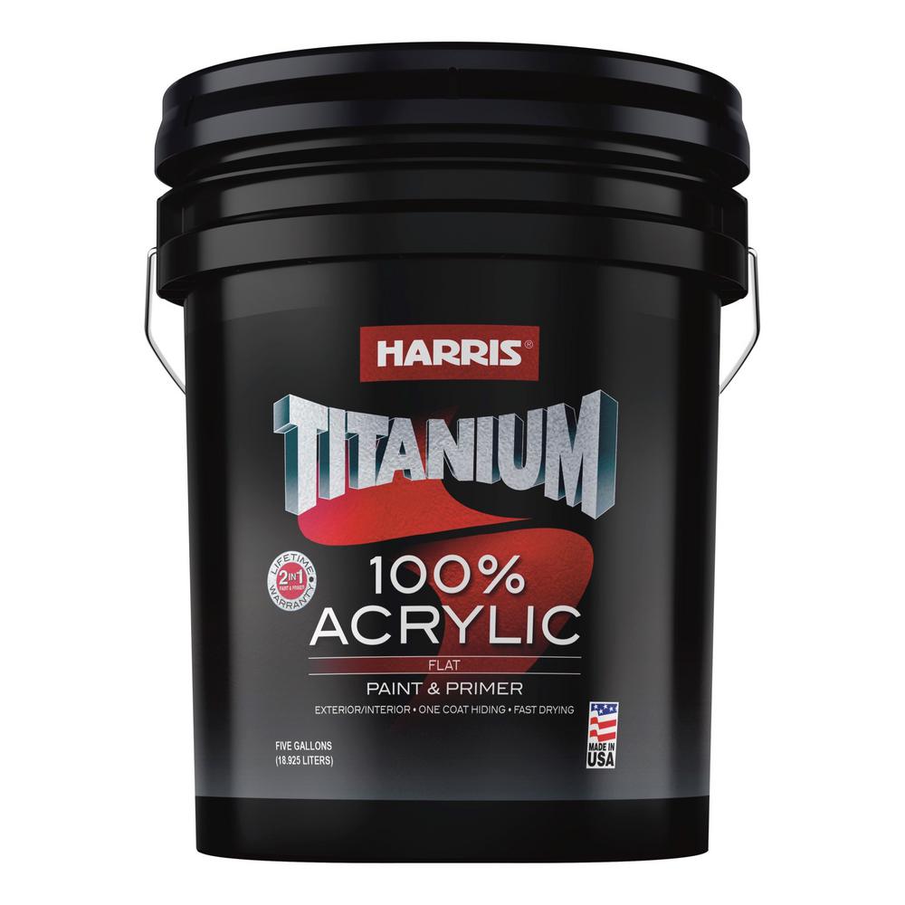 Harris Titanium 100% 5 gal. Acrylic Flat White and Pastel Interior ...
