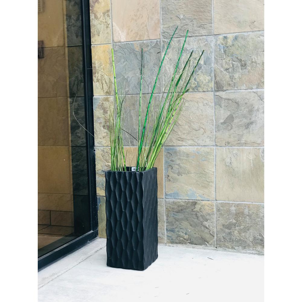 KANTE Medium 23.6 in. Tall Burnished Black Lightweight Concrete Retro ...