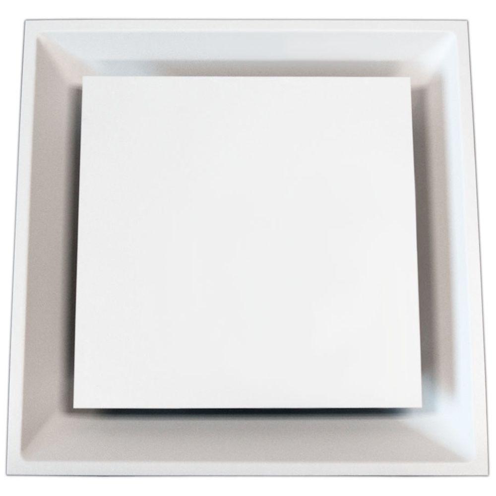 SPEEDI-GRILLE 8 in. Round Ceiling Air Vent Register, White with Fixed ...