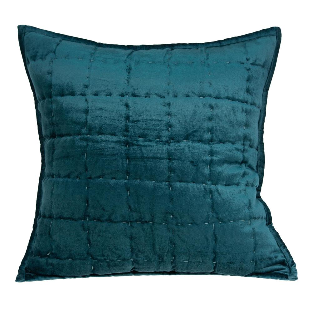 Unbranded Cyrene 20 x 20 Teal Solid Quilted Throw Pillow-PILE11175P ...