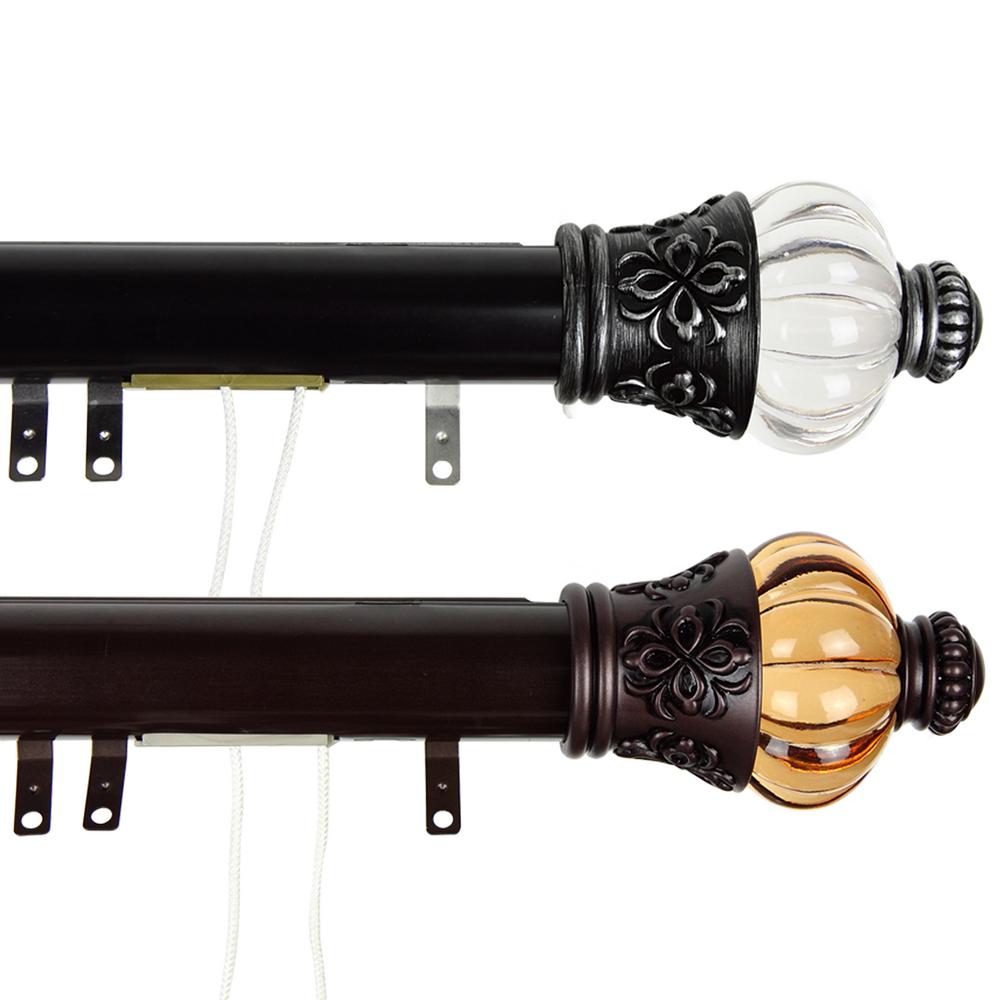 Rod Desyne 84 in. - 156 in. Royal Decorative Traverse Rod with Sliders ...