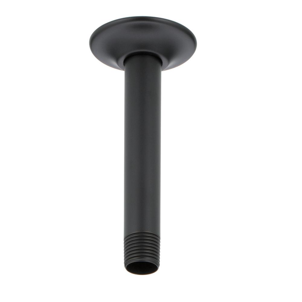 Delta 10 in. Ceiling-Mount Shower Arm and Flange in Matte Black-U4999 ...