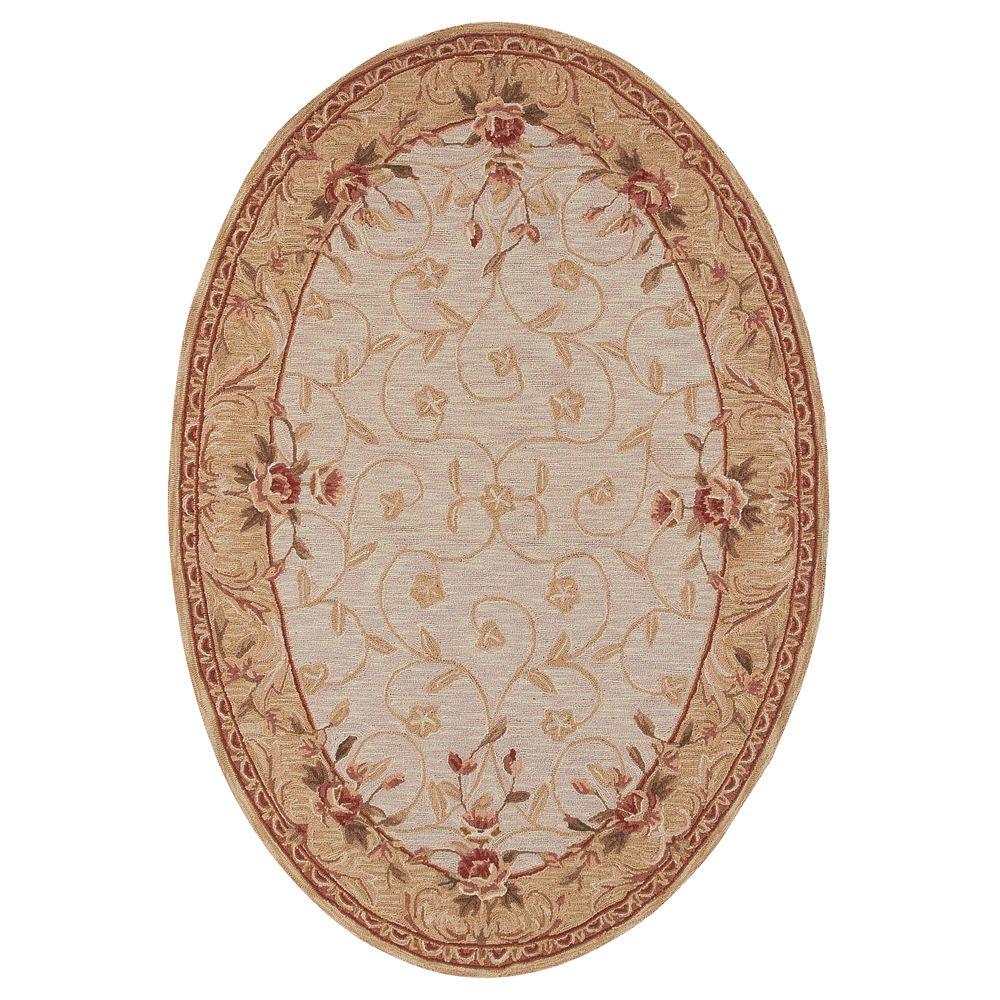 Home Decorators Collection Melody Beige 5 ft. x 7 ft. Oval Area Rug ...