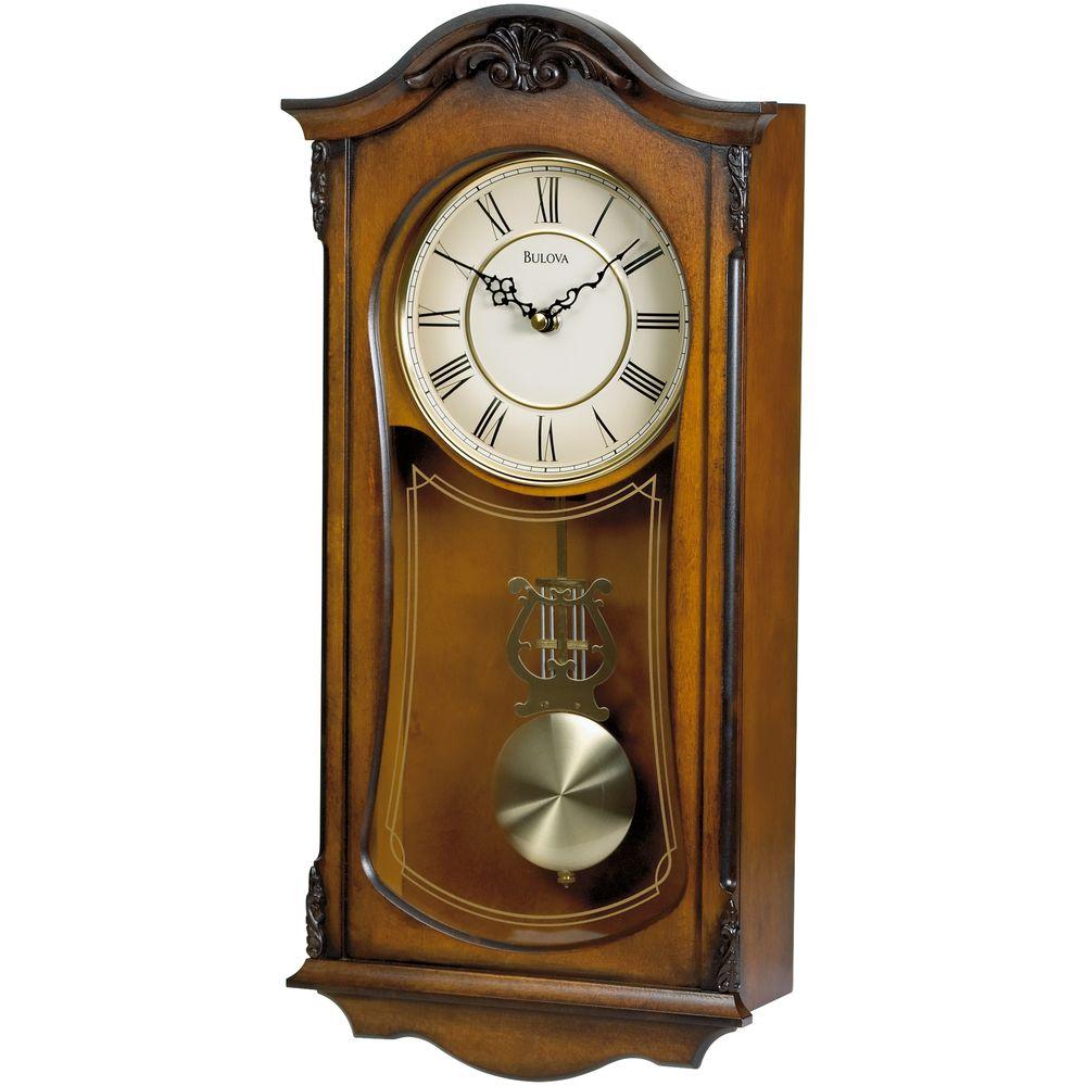 Bulova 19 In H X 9 In W Pendulum Chime Wall Clock C3542 The Home Depot Bulova 19 In H X 9 In W Pendulum Chime Wall Clock C3542 The Home Depot