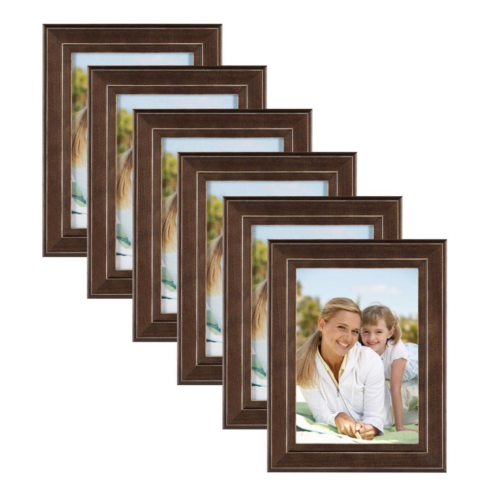DesignOvation Kieva 11 in. x 17 in. Brown Picture Frame (Set of 4 ...