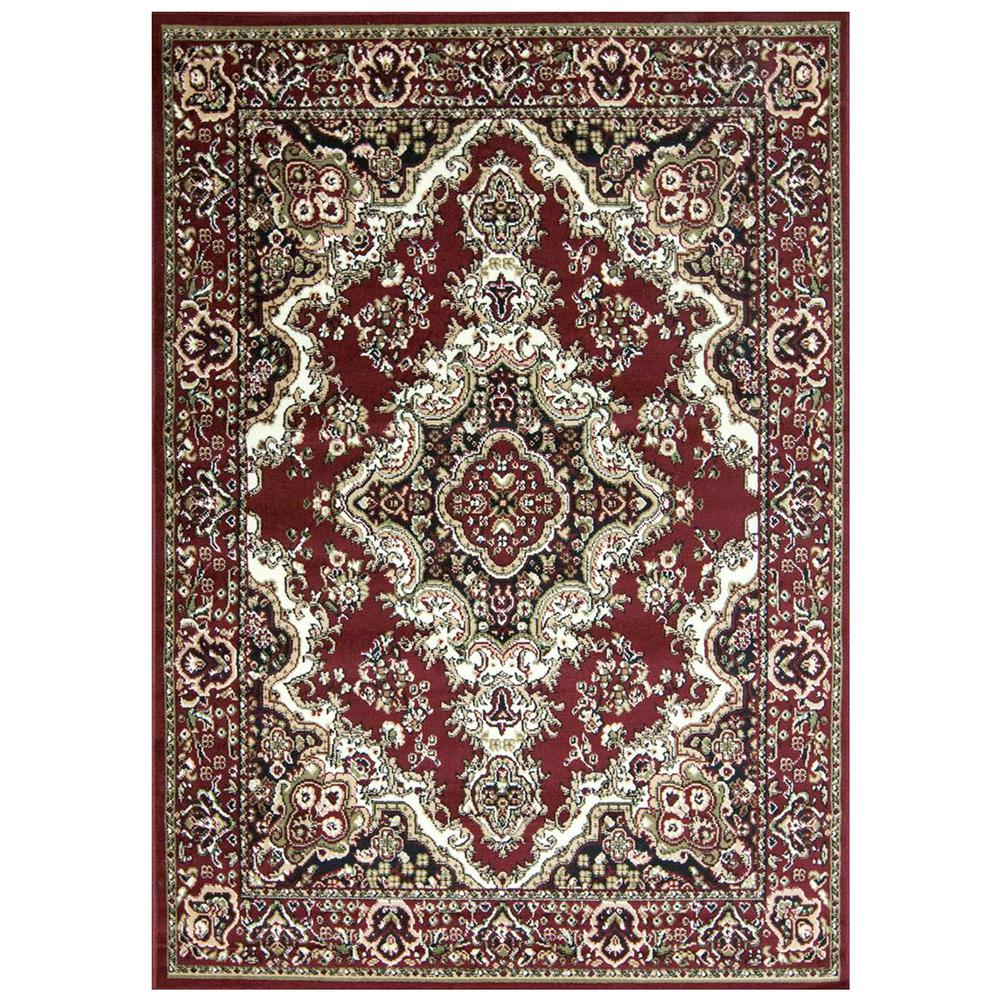 MSRUGS Nairobi Red 5 ft. x 7 ft. Medallion Polypropylene Area Rug-0108 ...
