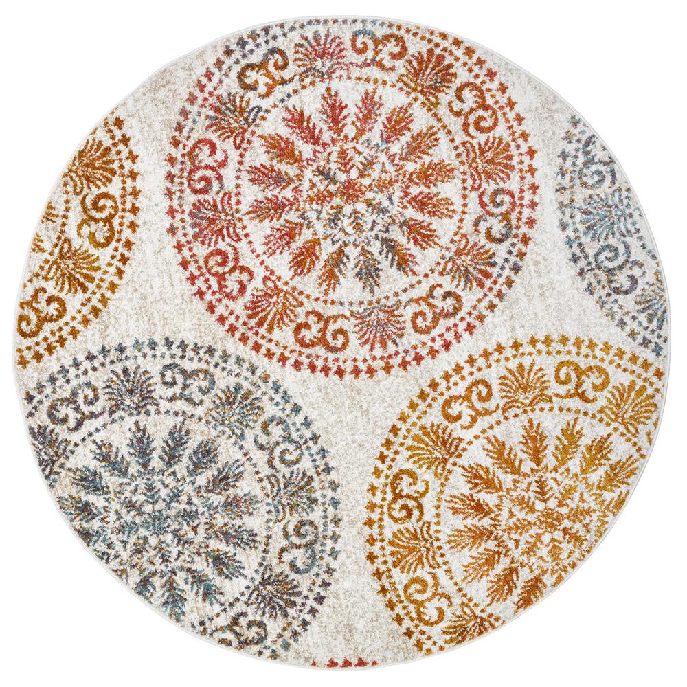 Antep Rugs Elite Blue 5 ft. x 5 ft. Bohemian Geometric Round Rug ...