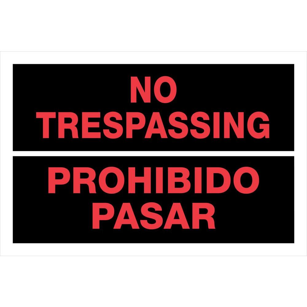 Hillman 8 in. x 12 in. Plastic No Trespassing/Prohibido El Paso Sign ...