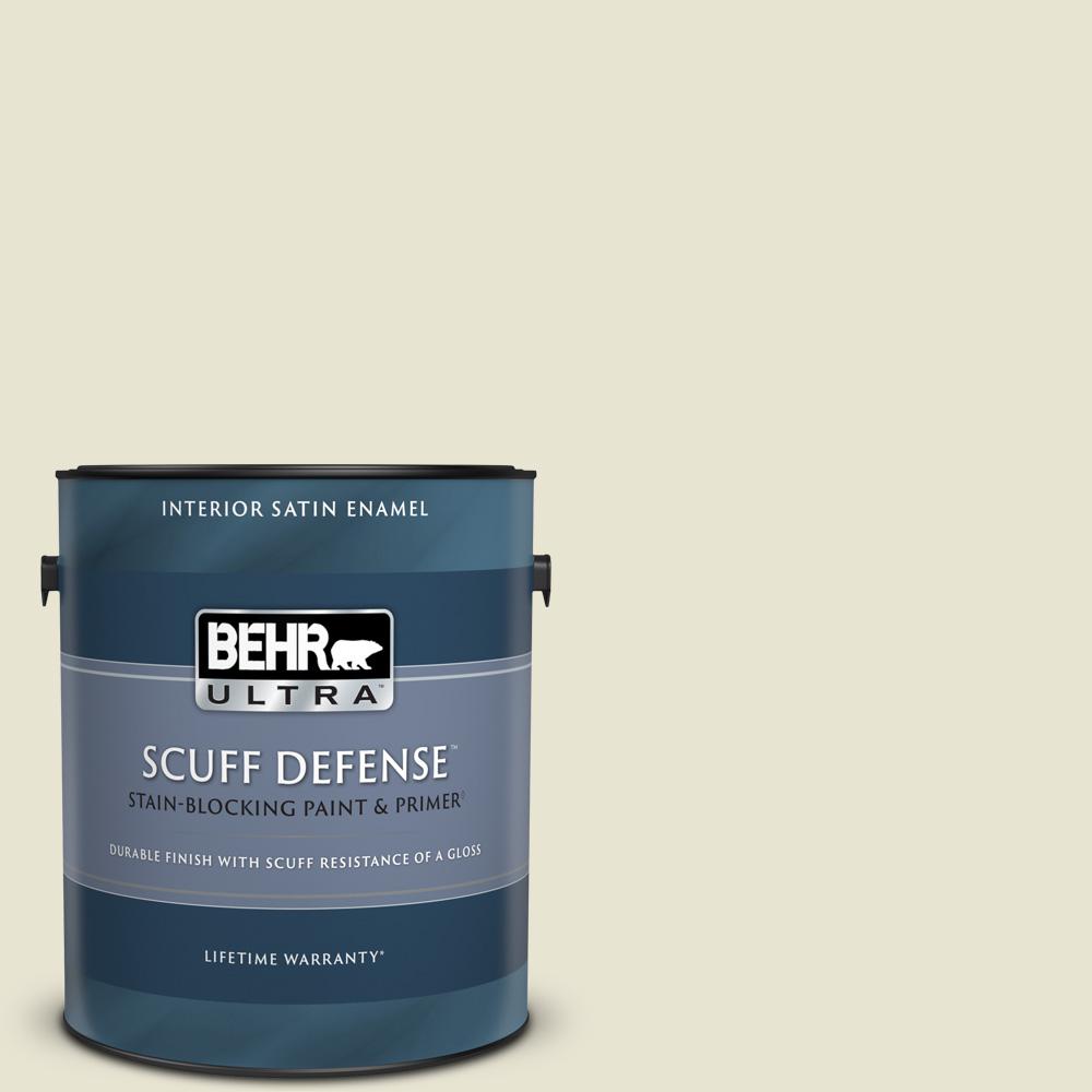 BEHR ULTRA 1 gal. #73 Off White Extra Durable Satin Enamel Interior ...