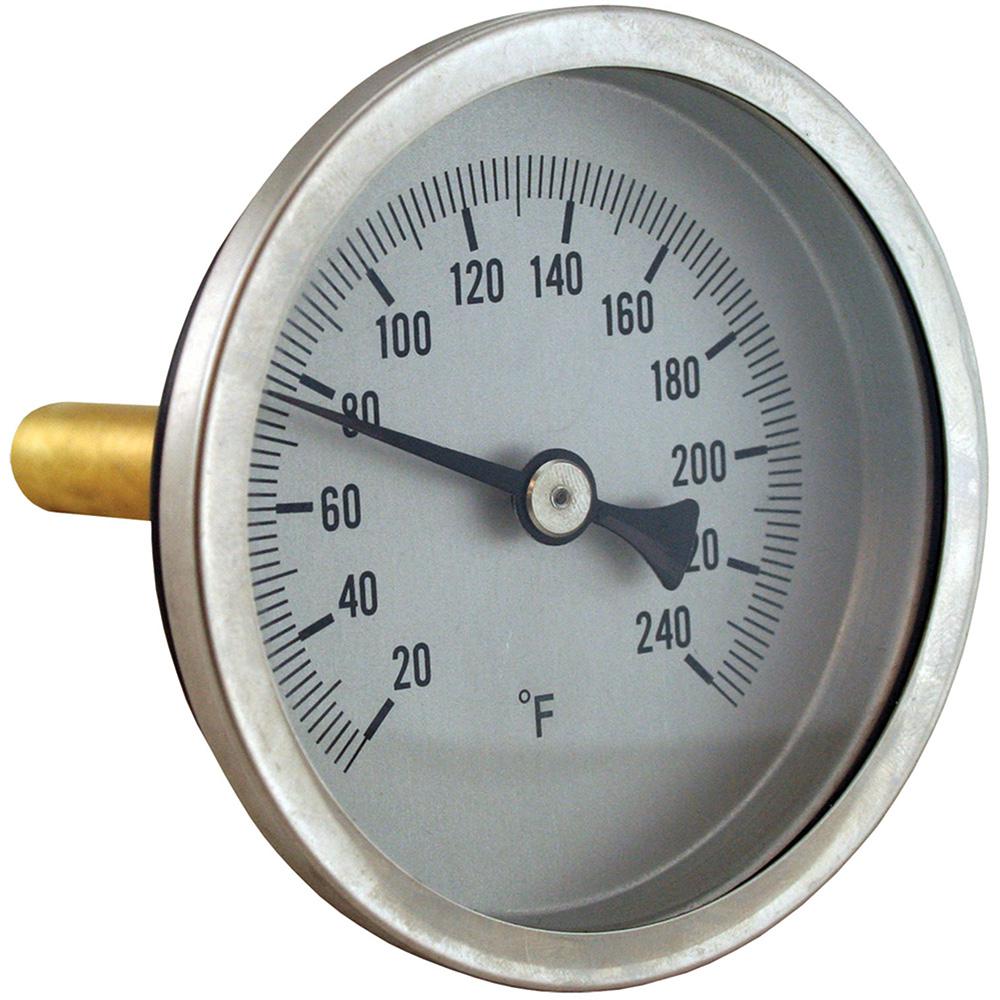 JONES STEPHENS Bi-Metal Dial Thermometer Angle Outlet with Brass Well ...