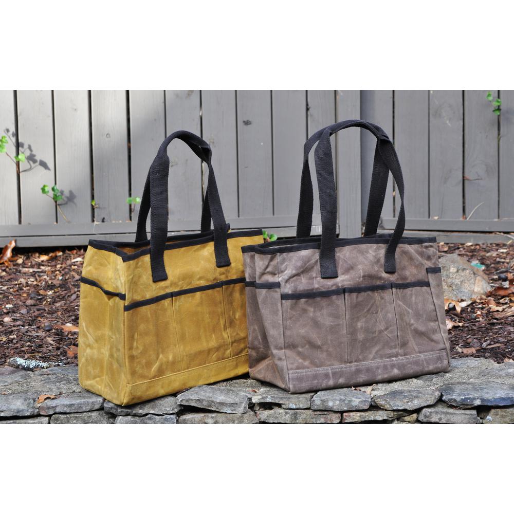 CB Station Waxed Canvas Khaki Utility Tote Bag-6553 - The Home Depot