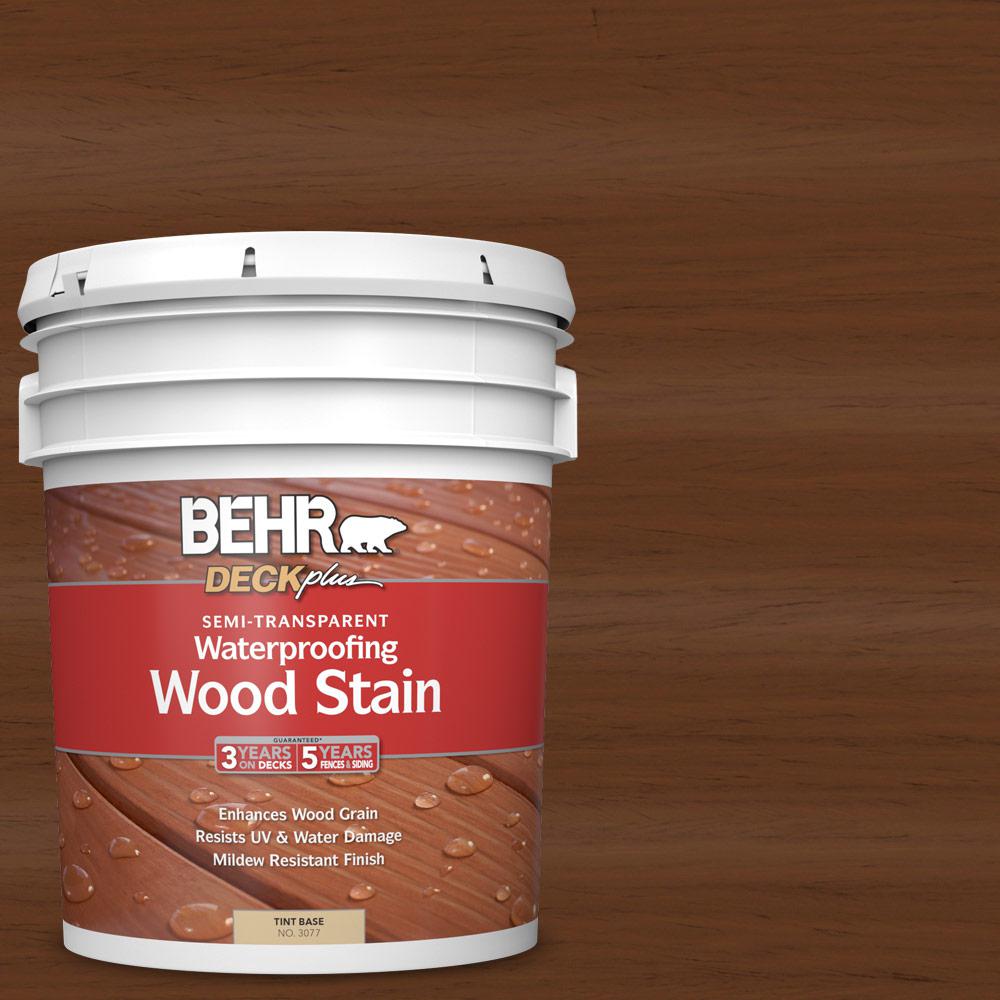 BEHR DECKplus 5 gal. #ST-110 Chestnut Semi-Transparent Waterproofing ... BEHR DECKplus 5 gal. #ST-110 Chestnut Semi-Transparent Waterproofing ...