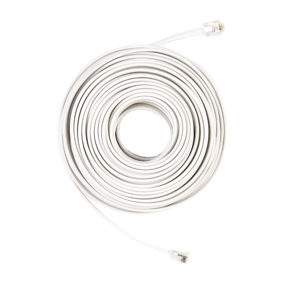 GE 50 ft. Ultra-Thin Phone Line Cord - White-76325 - The Home Depot