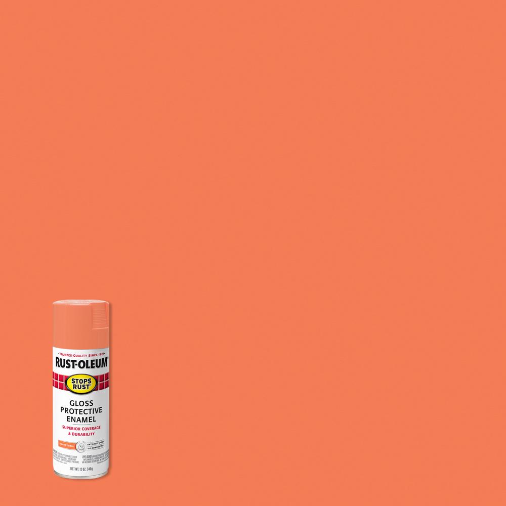 Rust-Oleum Stops Rust 12 oz. Protective Enamel Gloss Island Coral Spray ...