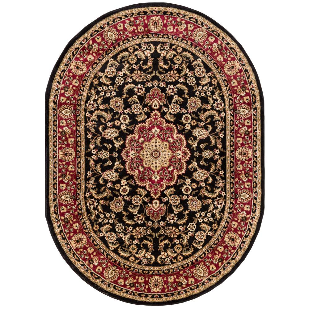 Well Woven Barclay Medallion Kashan Black 5 ft. x 7 ft. Oval ...
