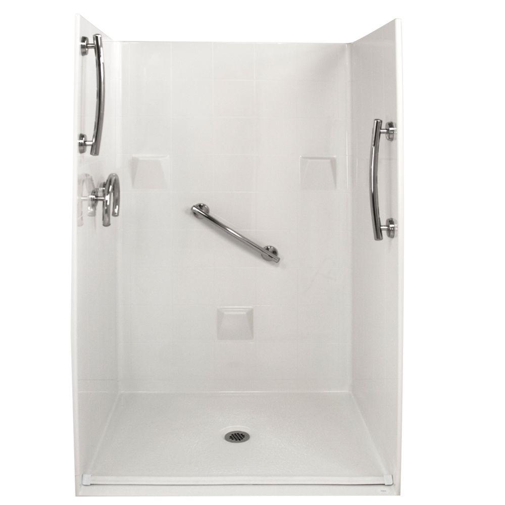 Ella Freedom 37 in. x 48 in. x 78 in. Barrier Free Roll-In Shower Kit ...