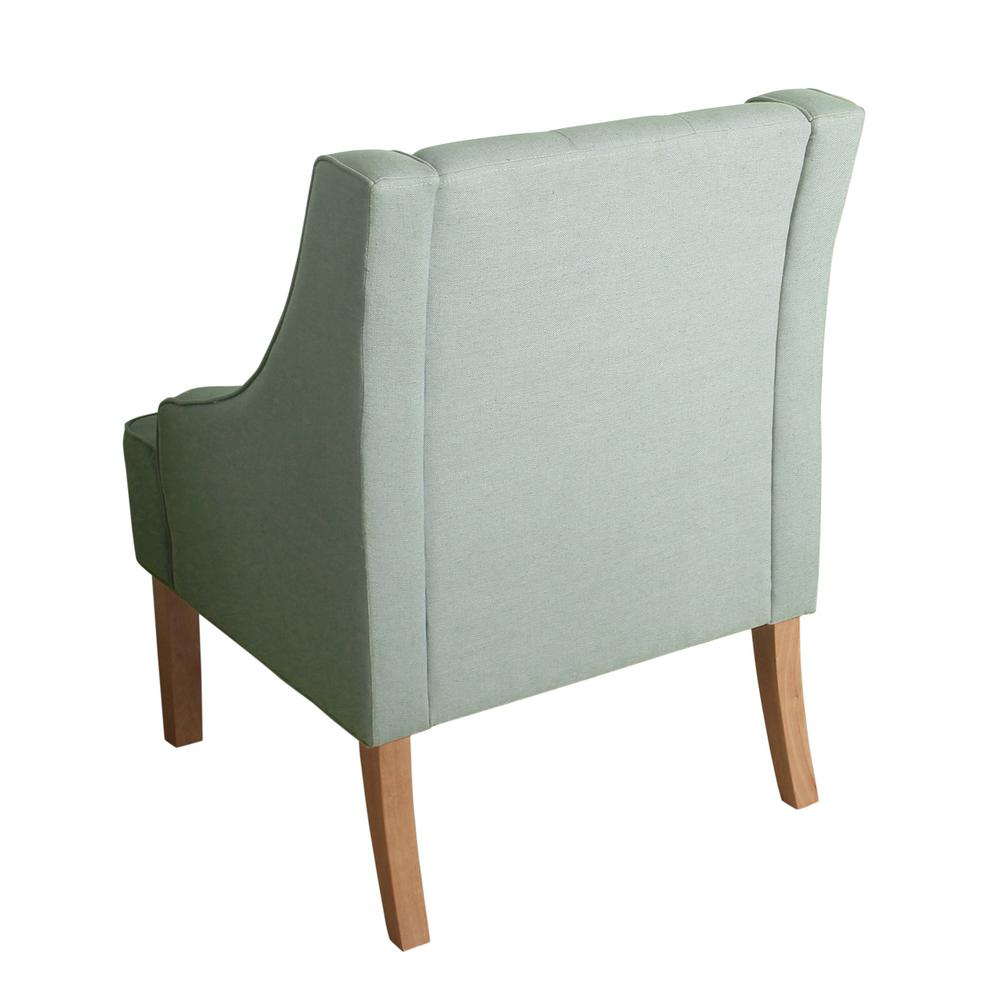 Homepop Blue Jacobean Printed on Tan Fabric Lexie Swoop Arm Accent ...