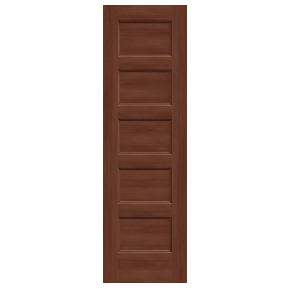 JELD-WEN 24 in. x 80 in. Conmore Juniper Stain Smooth Solid Core Molded ...