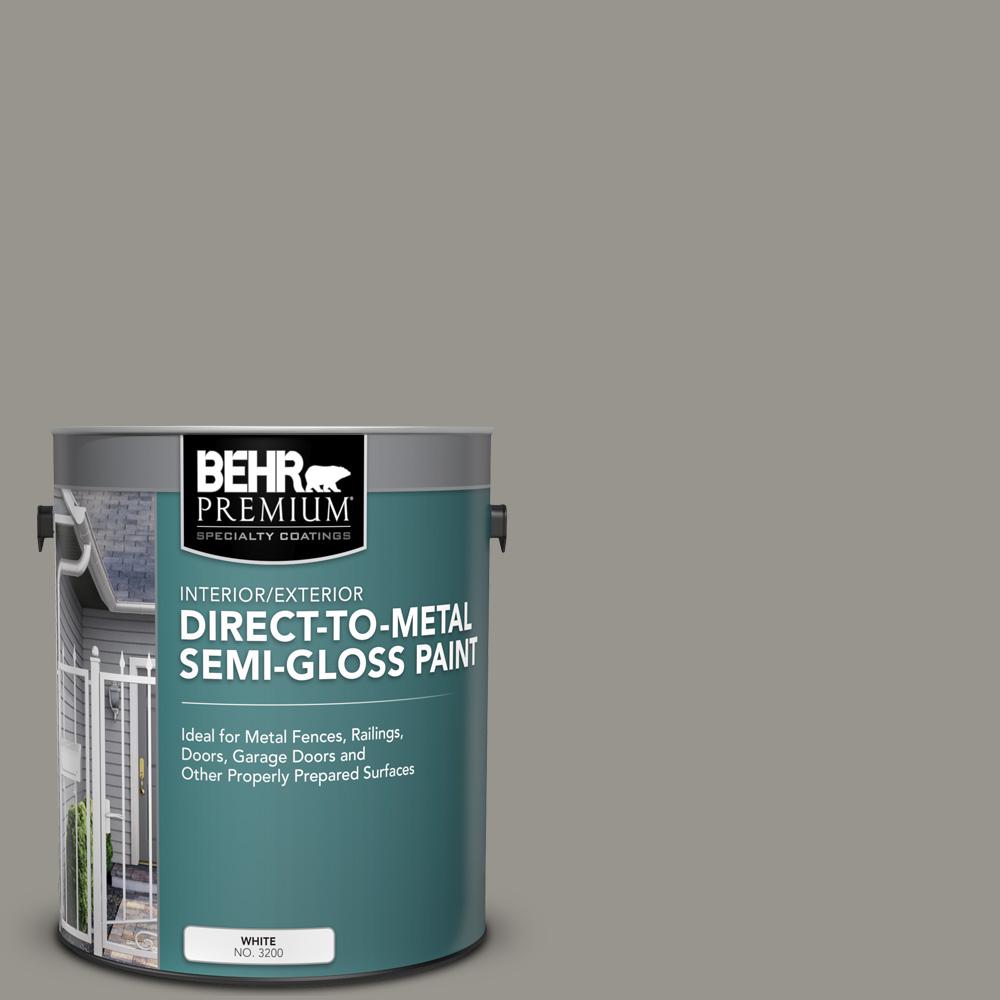 BEHR PREMIUM 1 gal. #N360-4 Battleship Gray Semi-Gloss Direct to Metal ...