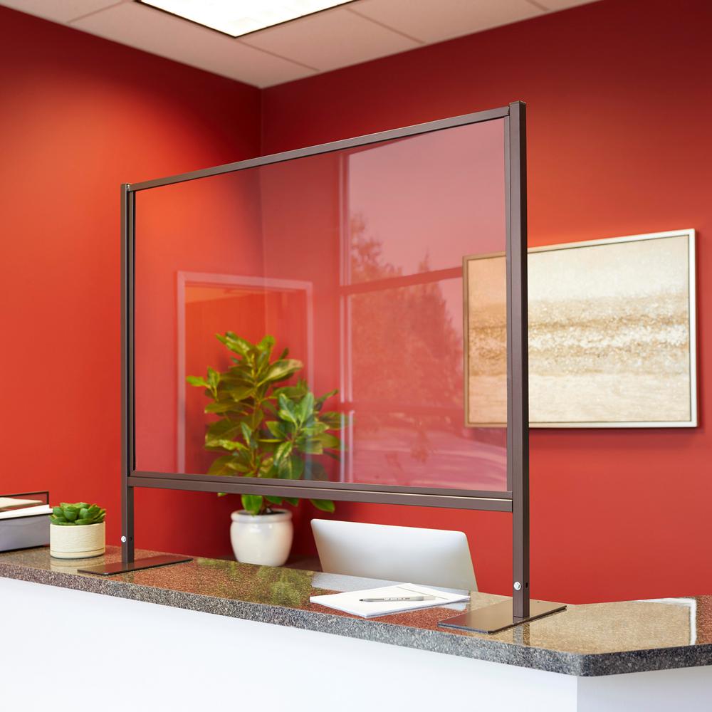 Unbranded 48 in. x 41 in. x 1 in. Protective Sneeze Plexi Shield ...