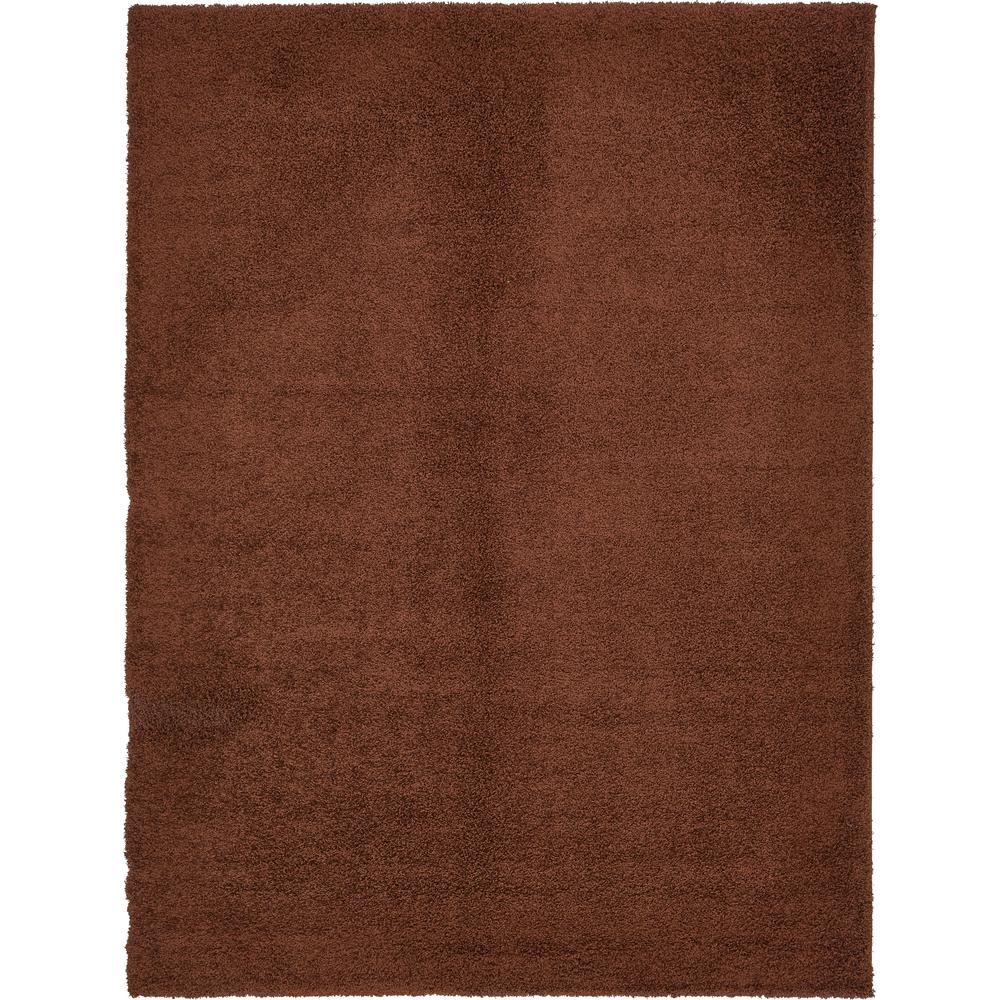 Unique Loom Solid Shag Chocolate Brown 10 ft. x 13 ft. Area Rug-3136089 ...