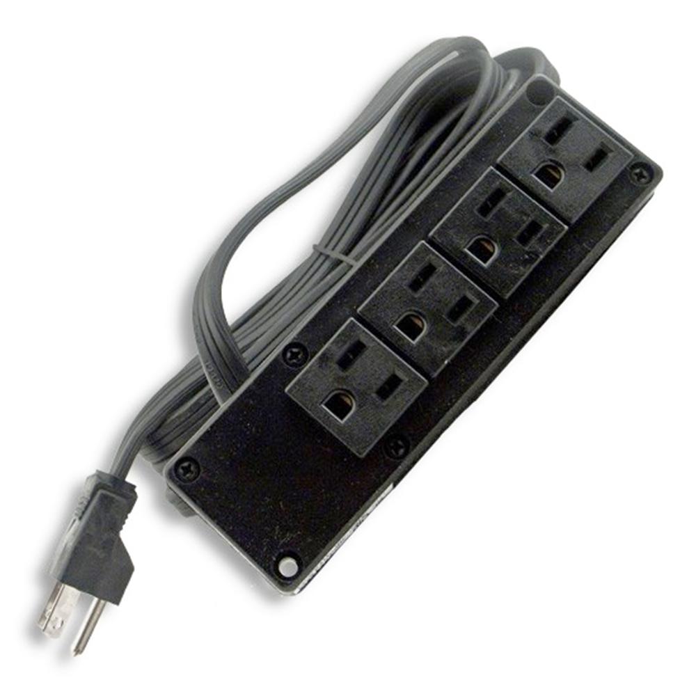 10 Ft. 16/3 Black Power Supply Cord Surface Mount 4-Outlet-76.PH4401.08 ...