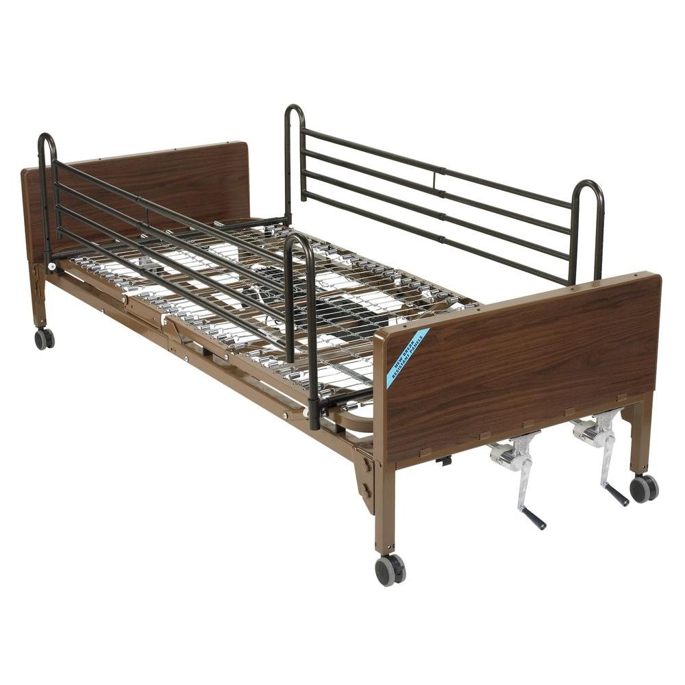 Drive Multi Height Manual Hospital Bed with Full Rails-15003bv-fr - The ...